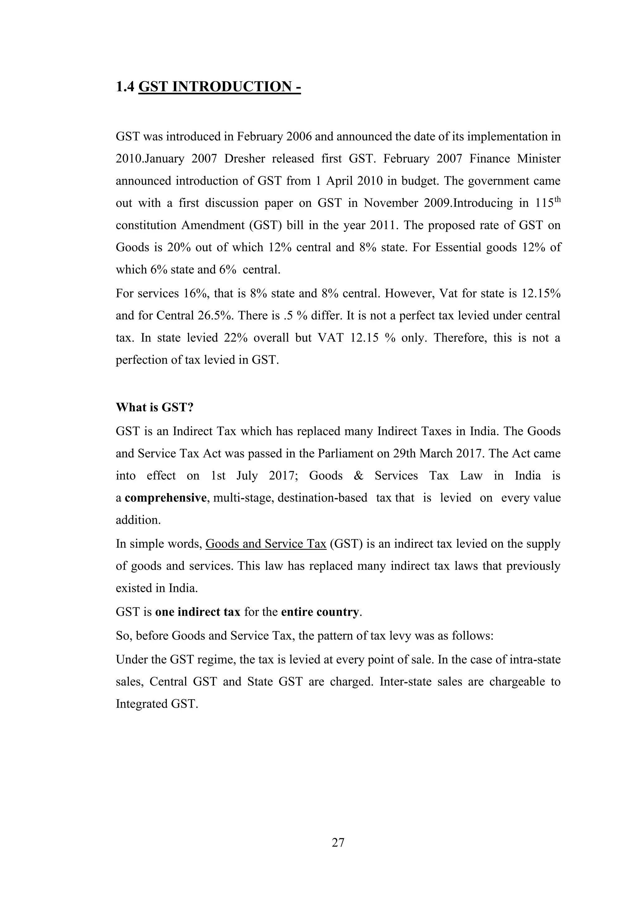 Project report impact of GST on Hotel Industry | PDF