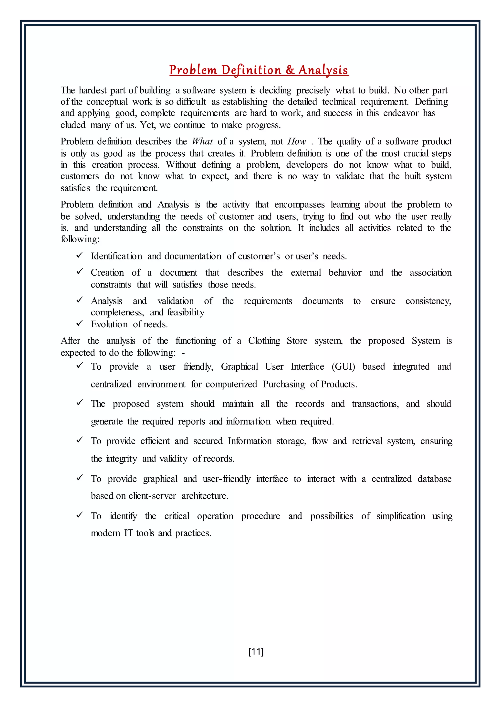 Clothing Store and Management System | DOC