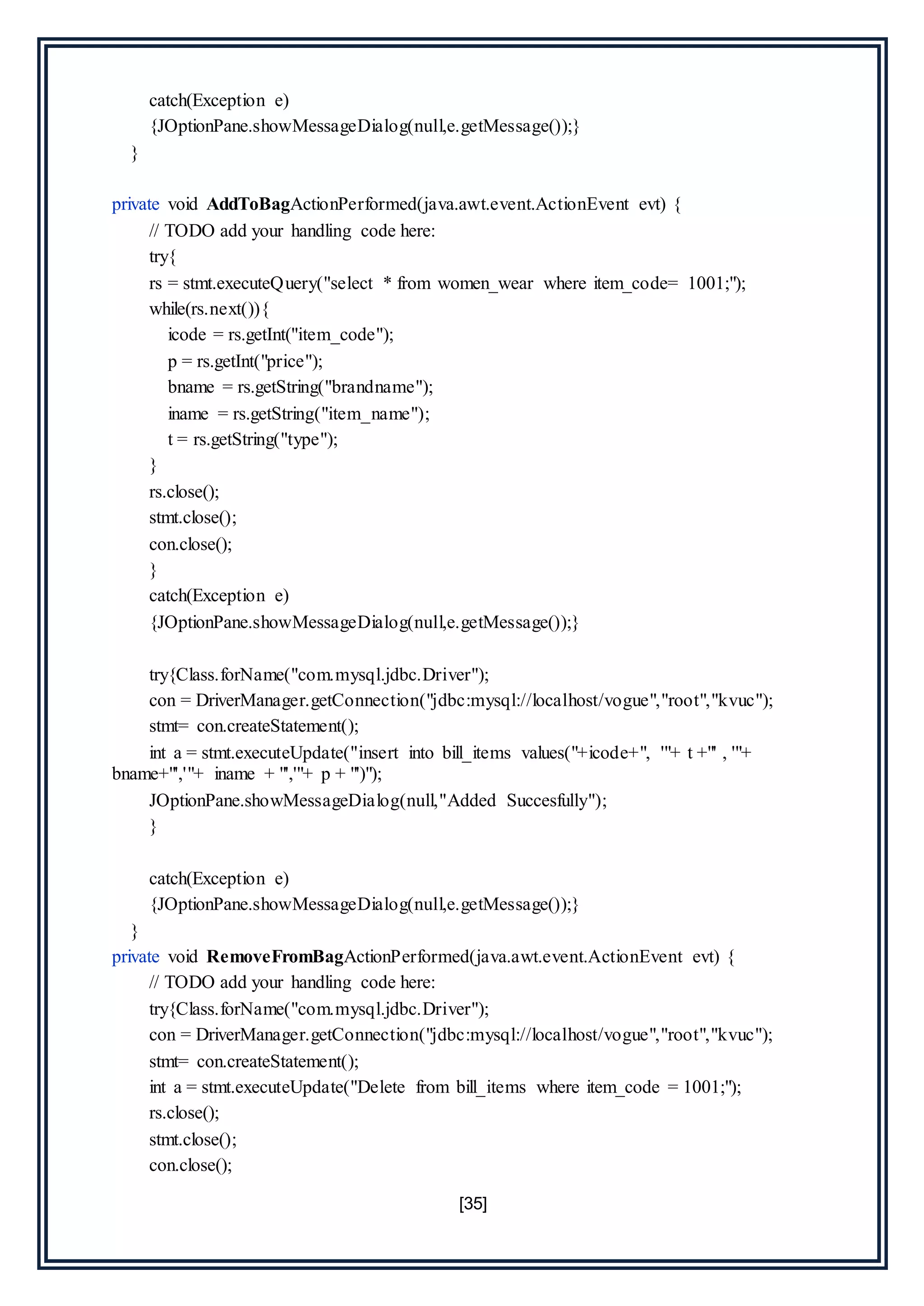 Clothing Store and Management System | DOC