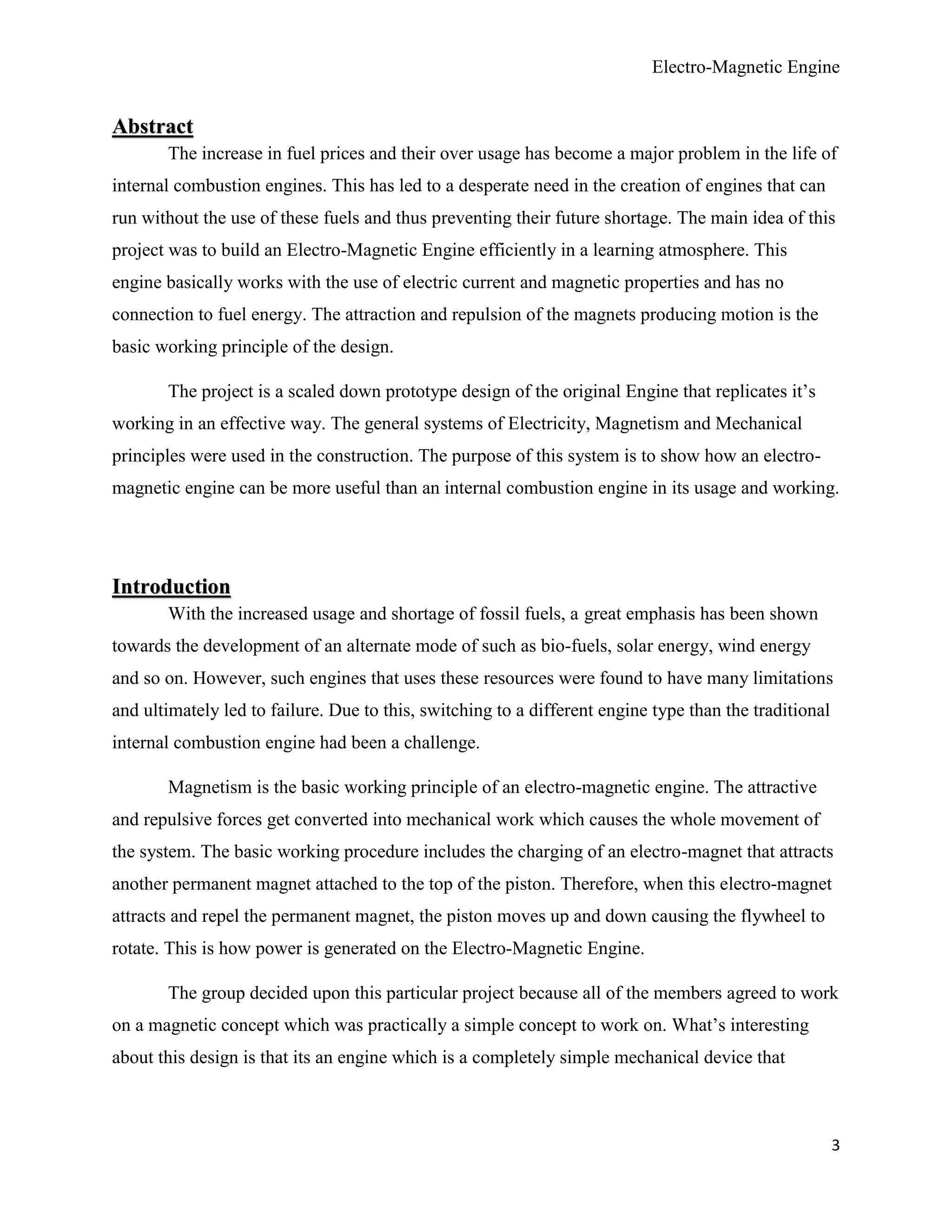Electro-Magnetic Engine | DOCX
