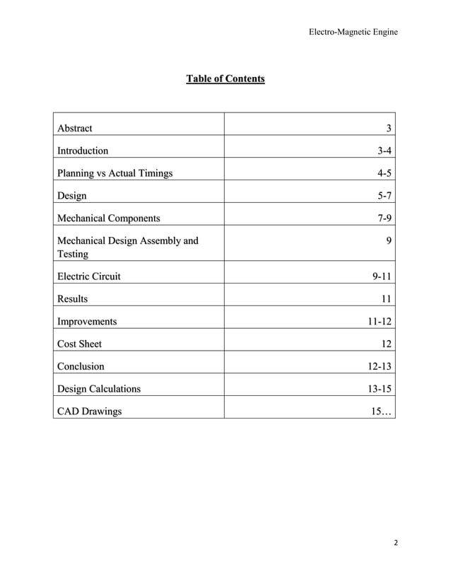 Electro-Magnetic Engine | DOCX | Physics | Science