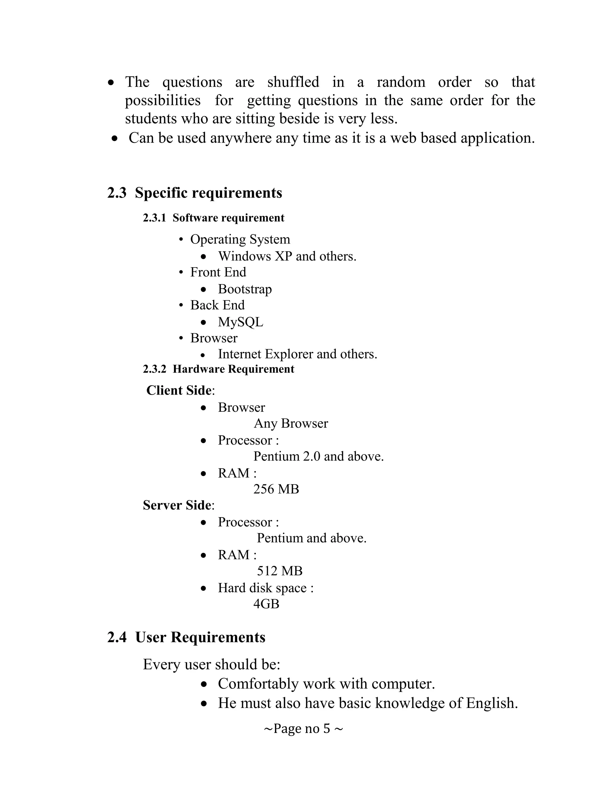 Online Examination System Project report | PDF