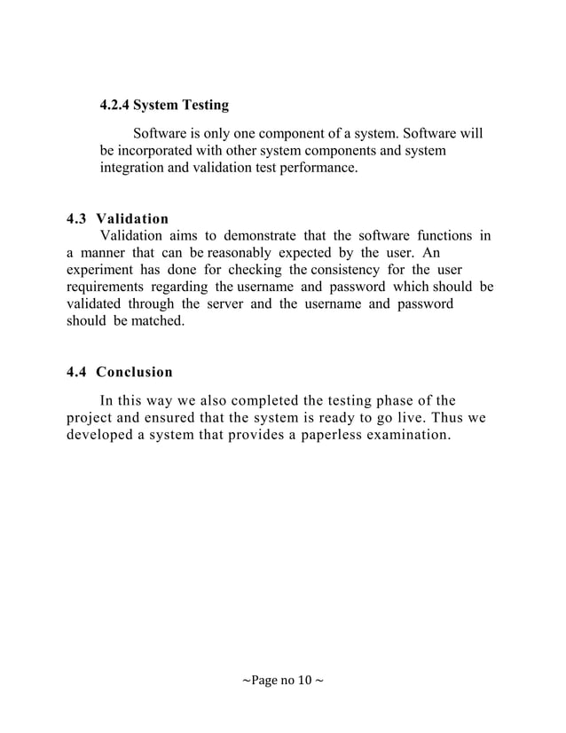 Online Examination System Project report | PDF