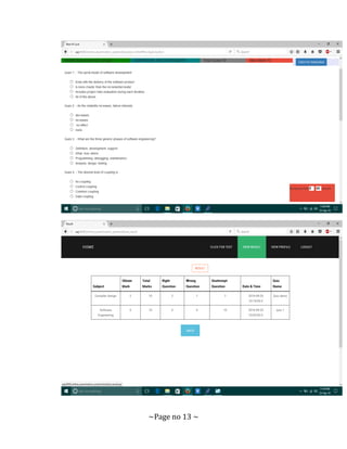 Online Examination System Project report | PDF