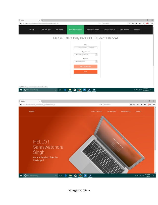 Online Examination System Project report | PDF