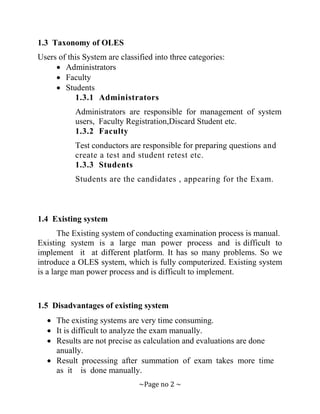 Online Examination System Project report | PDF