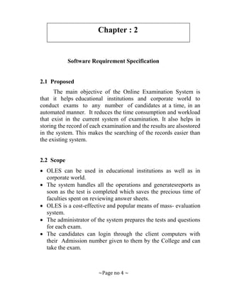 Online Examination System Project report | PDF