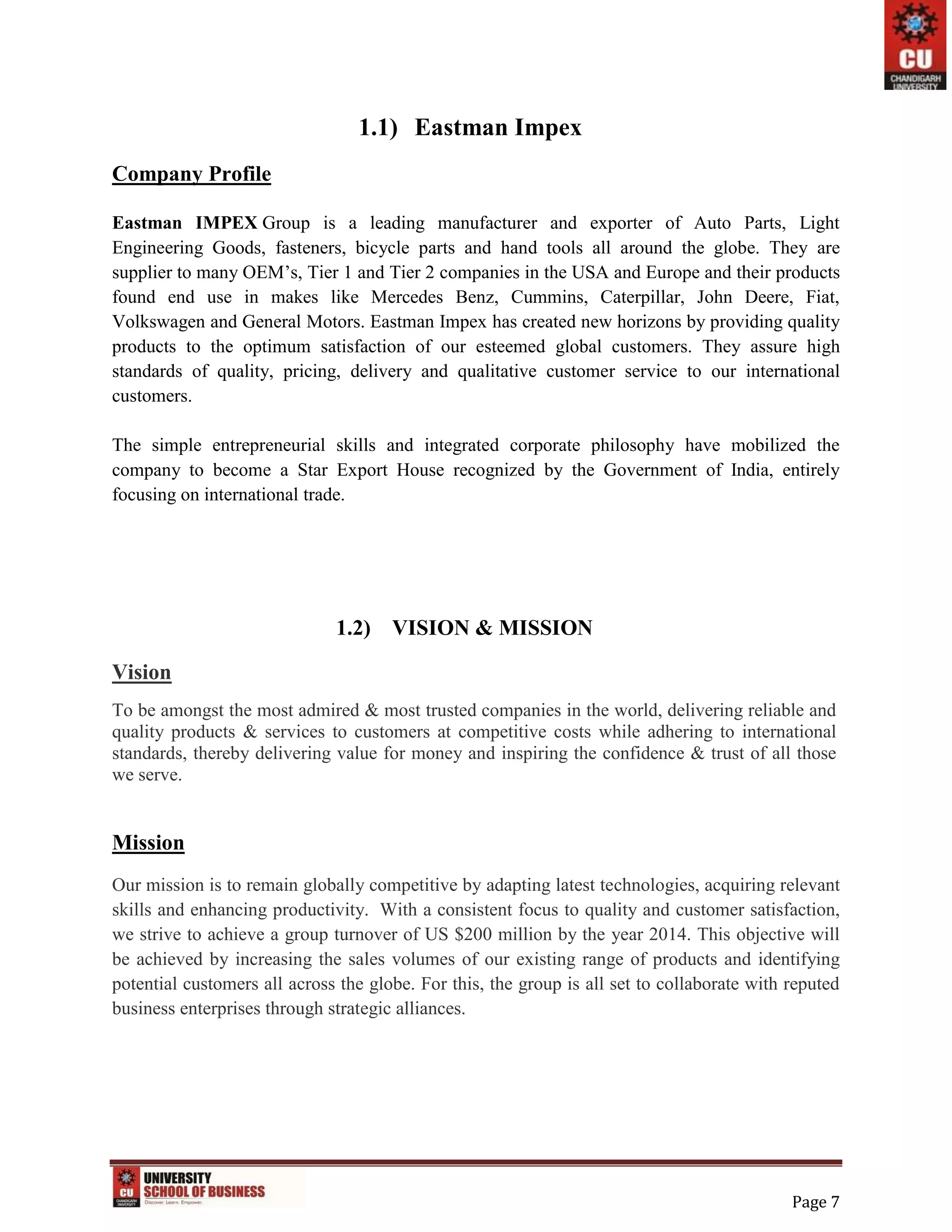 Export Import And Documentation Project Report Pdf