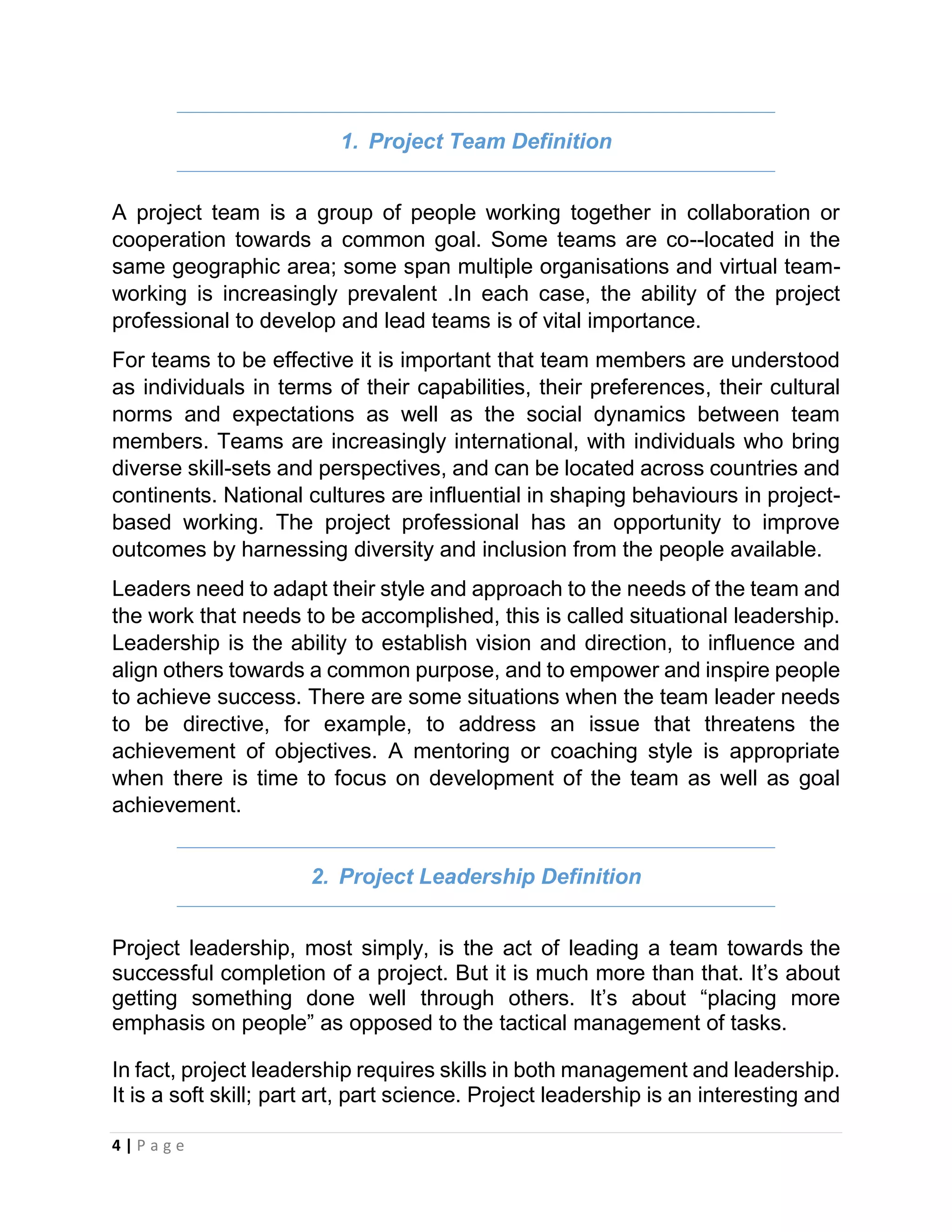 Project Leadership | PDF