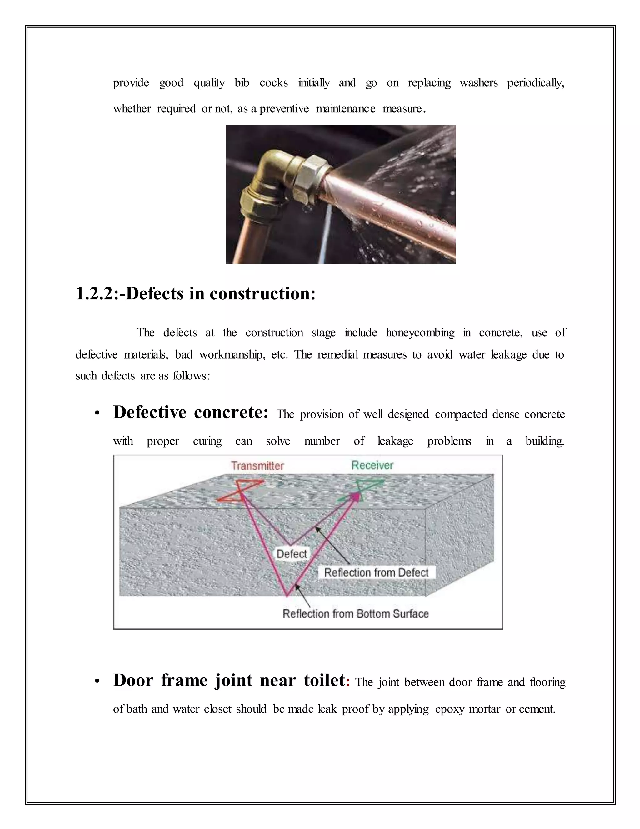 WATER LEAKEGE REMEDIES AND PRECAUTIONS IN RCC STRUCTURE | DOCX