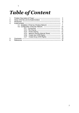 Project report a dhoc wireless network | DOCX