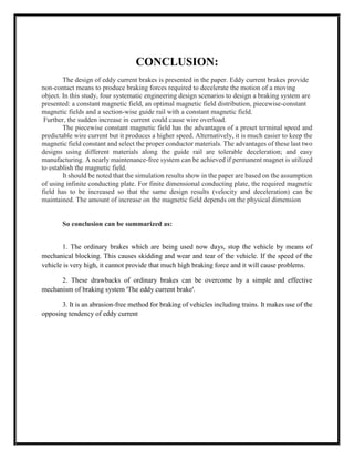 Eddy Current Braking System | PDF