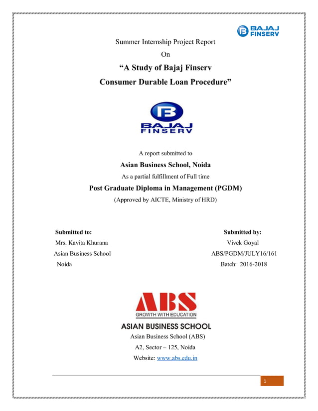 SIP Project Report by Vivek Goyal | PDF