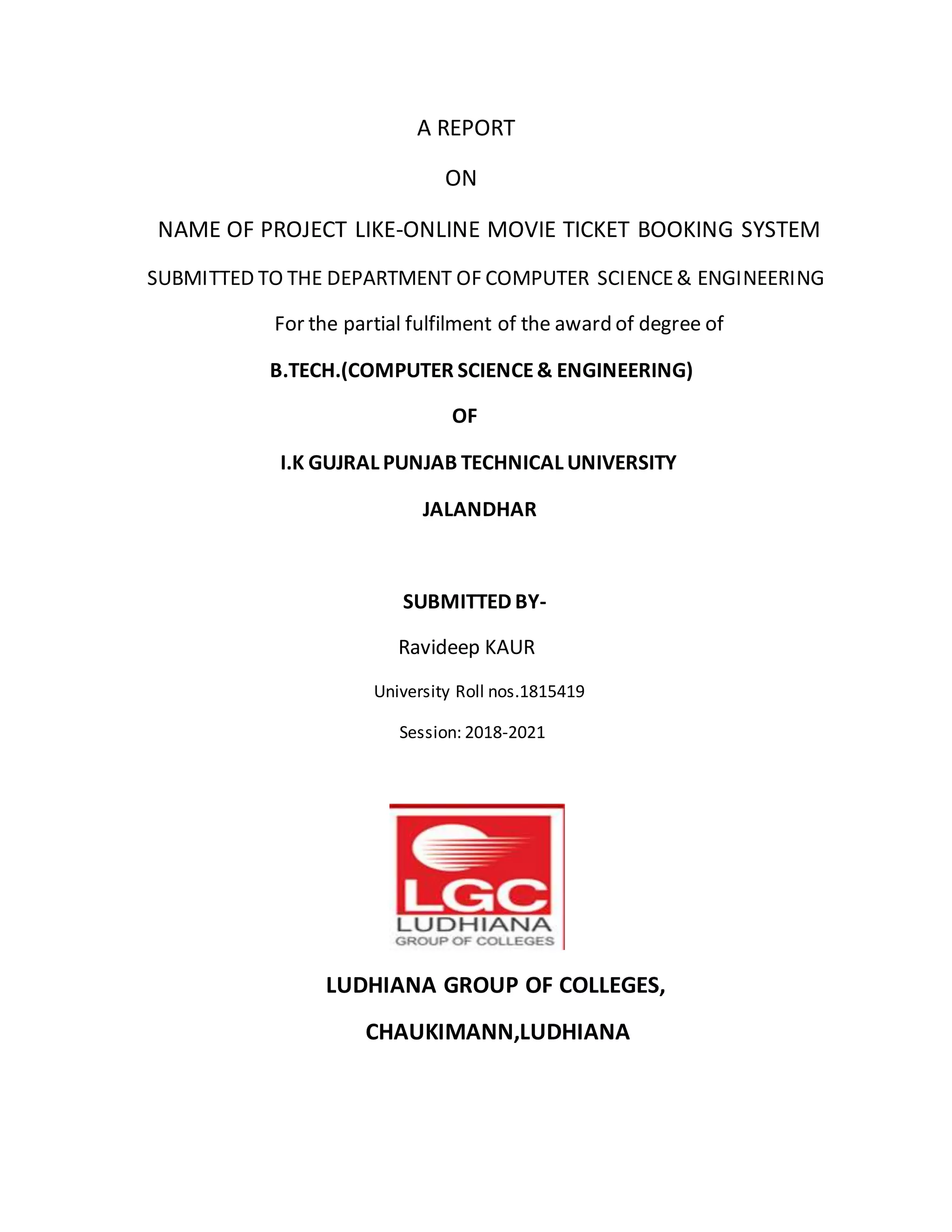 Project report cinema | DOCX