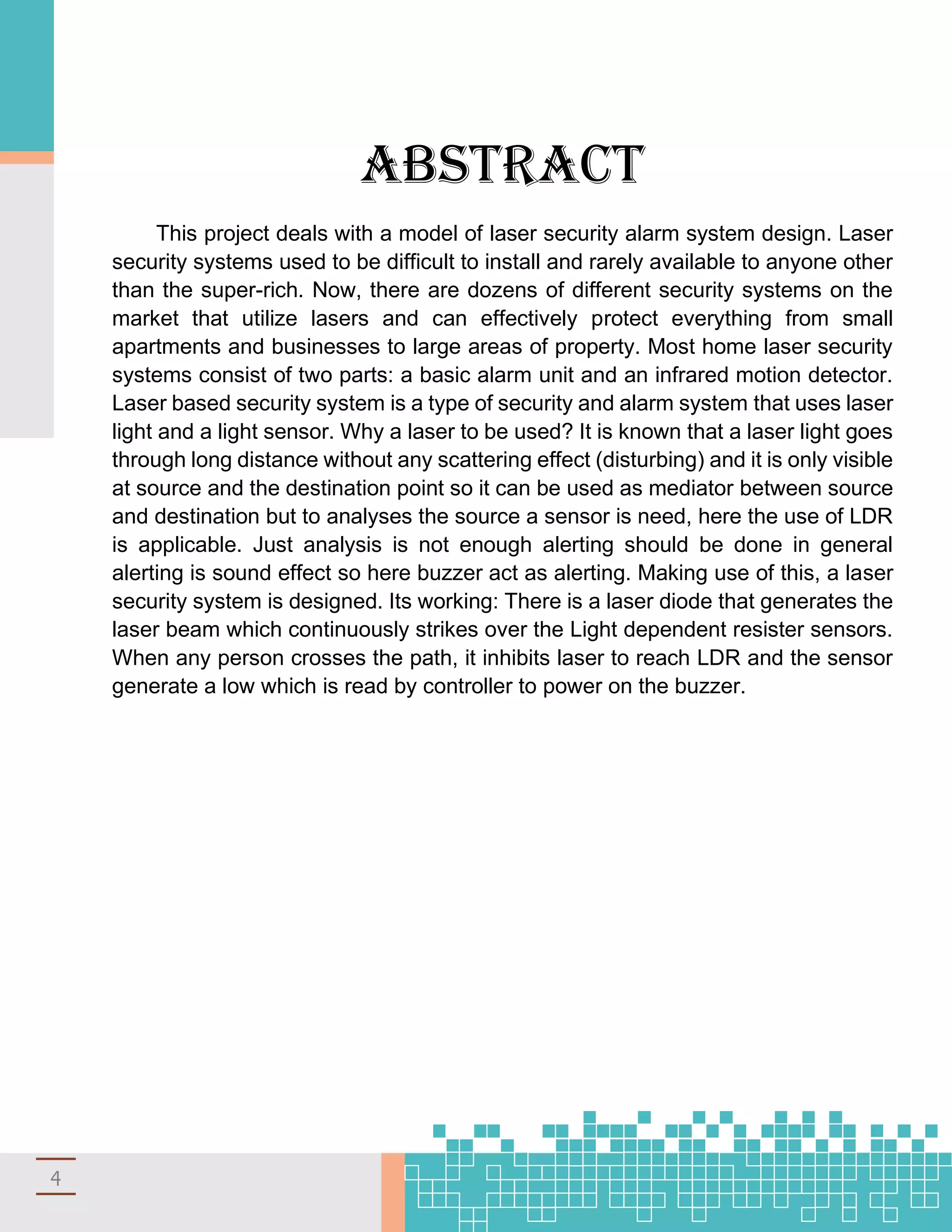 Laser Security System Project report | PDF