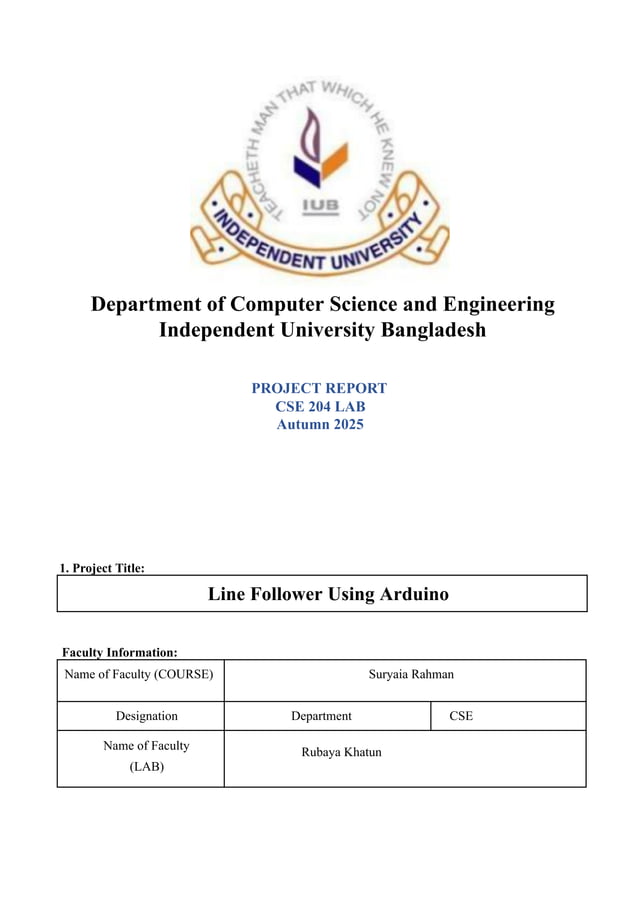 Line Following Robot LFR - Project Report | PDF