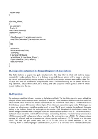 Line Following Robot LFR - Project Report | PDF