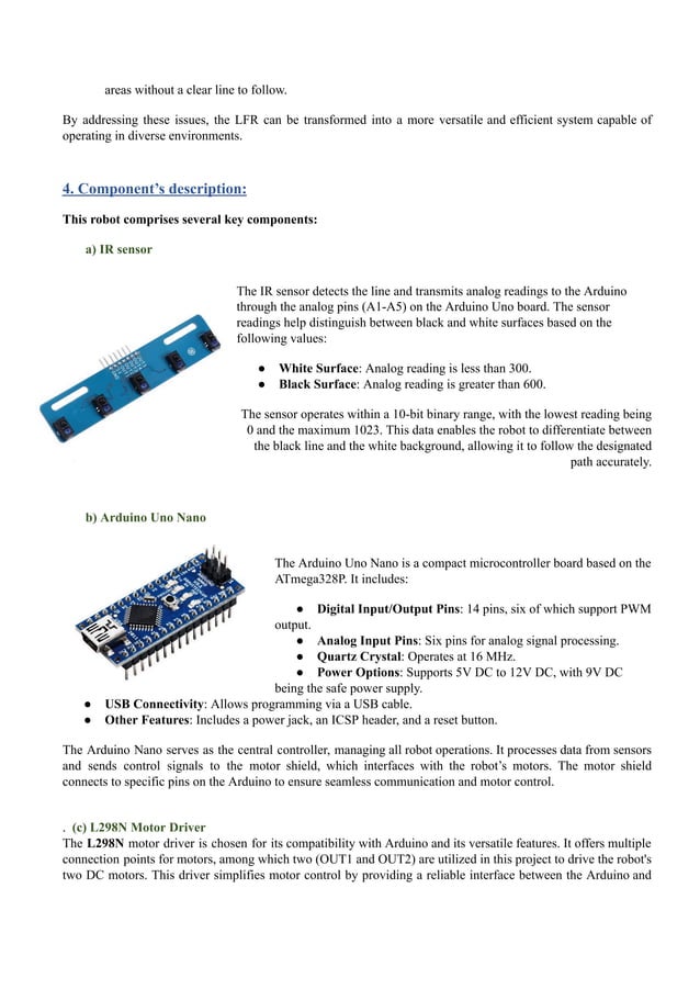 Line Following Robot LFR - Project Report | PDF