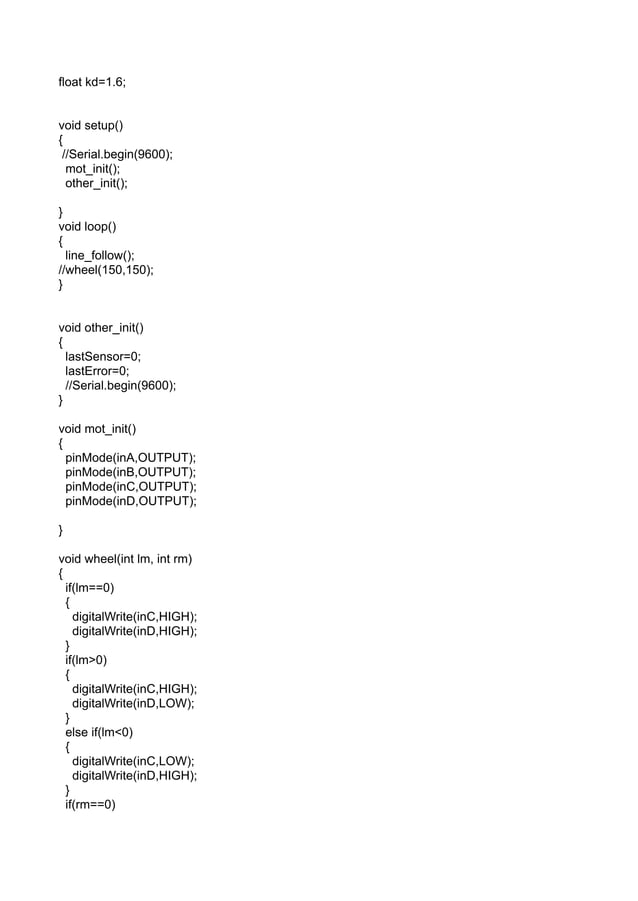 Line Following Robot LFR - Project Report | PDF