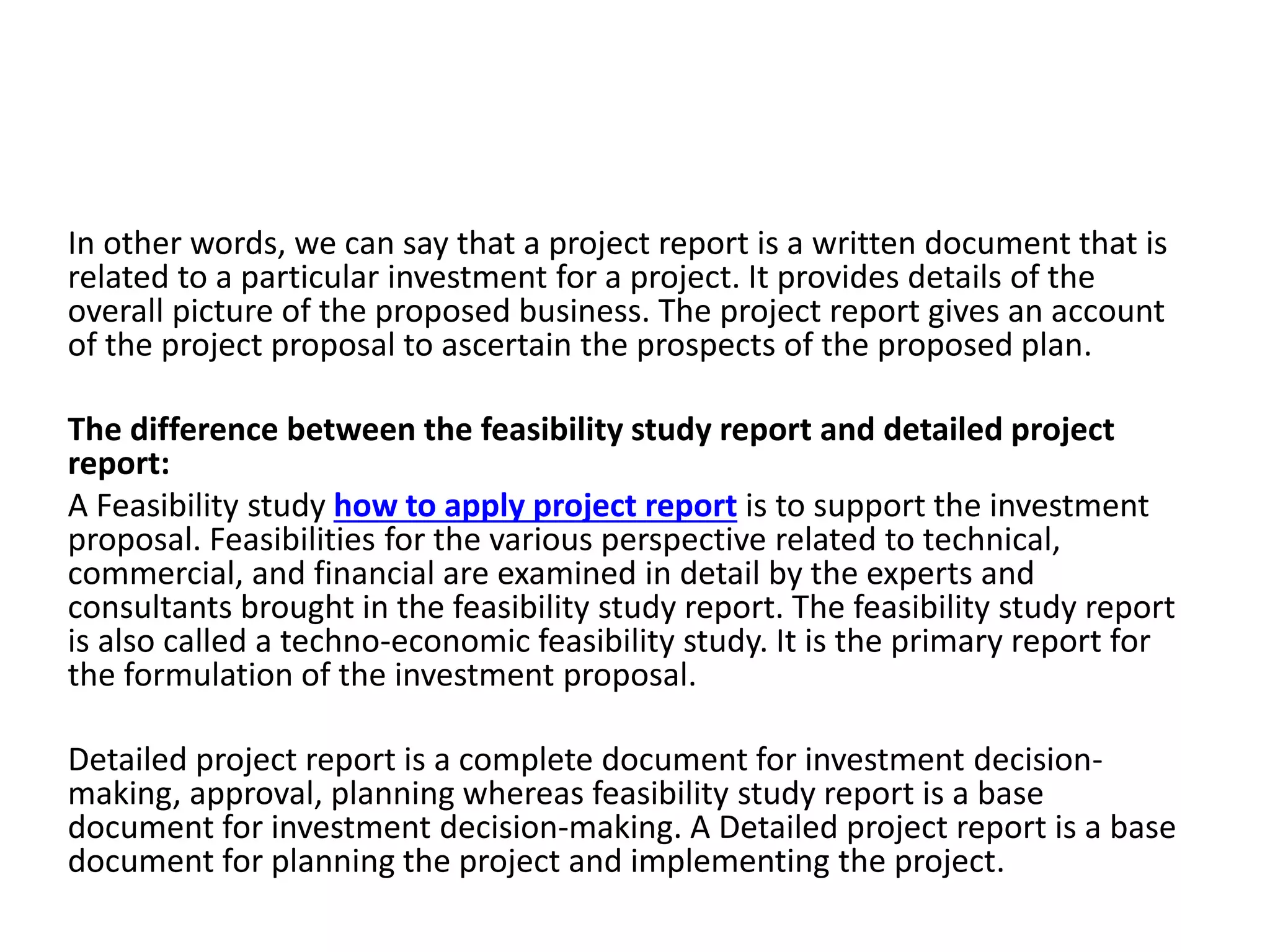 Project Report Definition | PPT