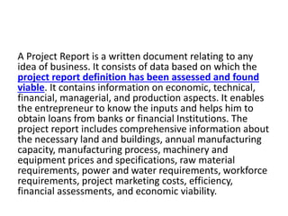 Project Report Definition | PPT
