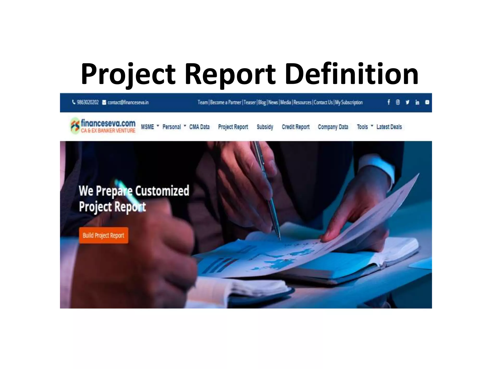 Project Report Definition | PPTX