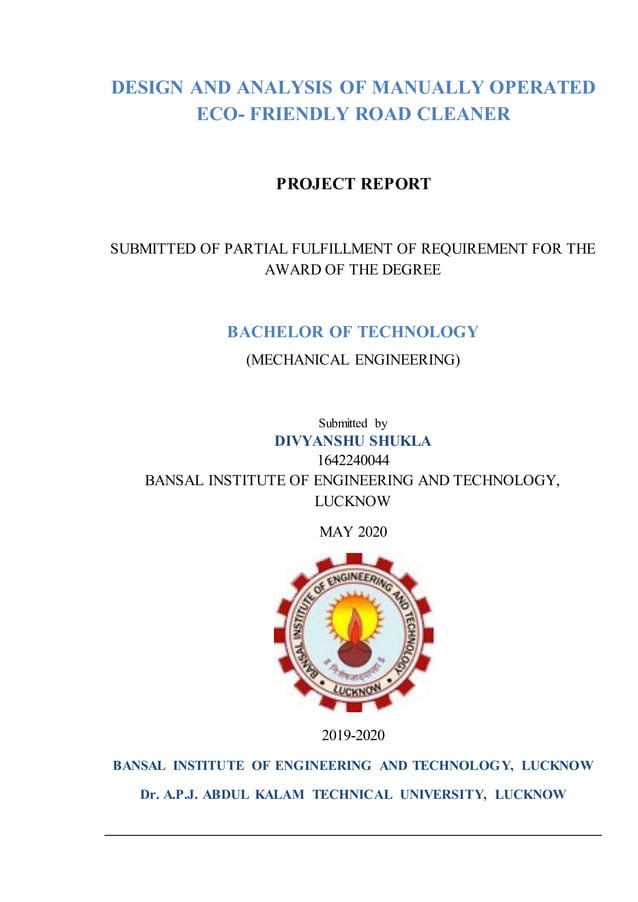 Project report design and analysis of automatic manually operated eco ...