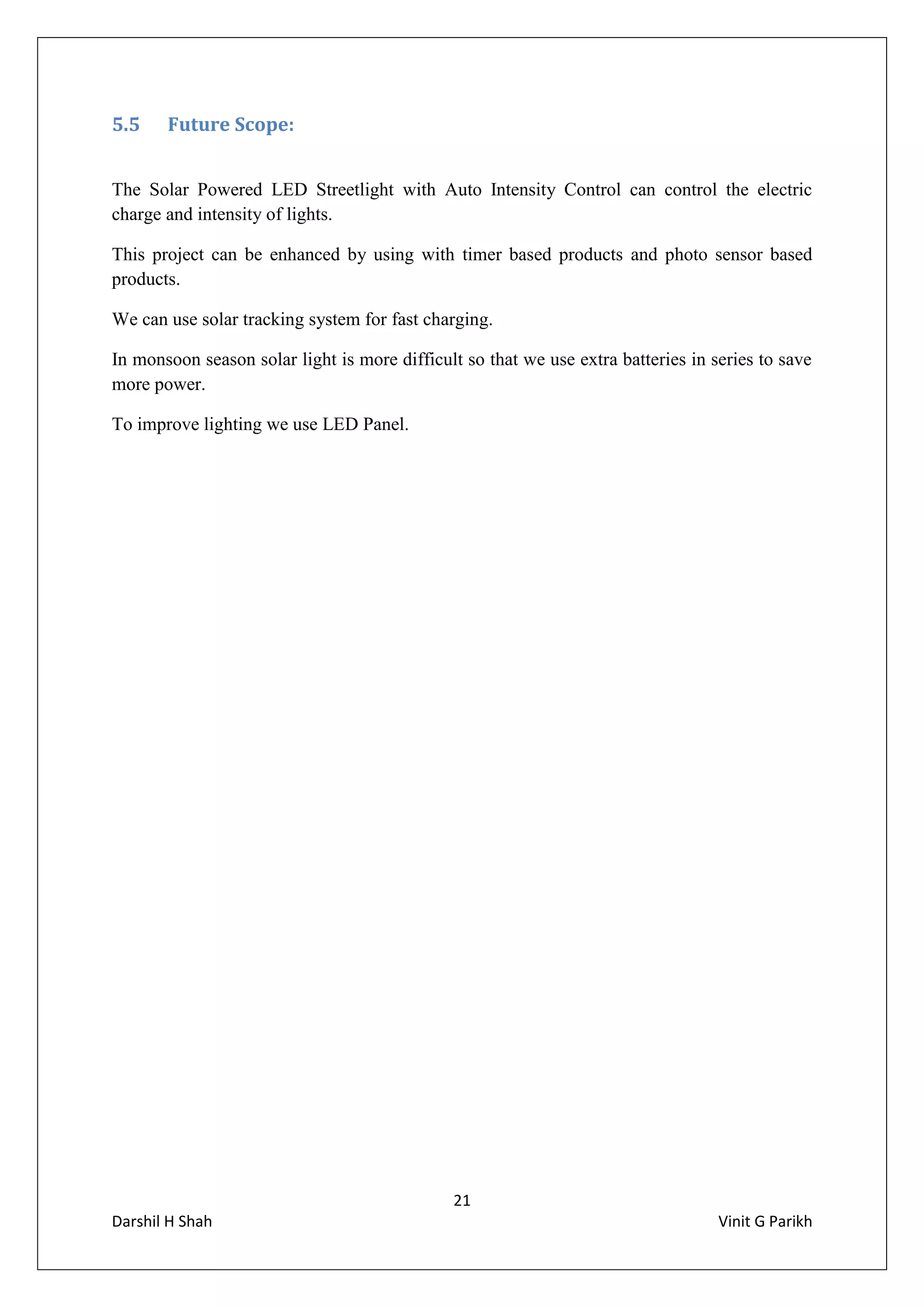 Final project report on Solar street light | PDF