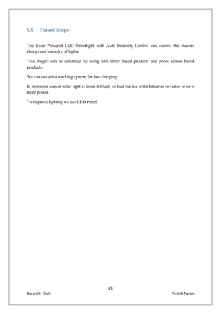 Final project report on Solar street light | PDF