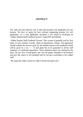 Project report feedback_system(1) | DOCX | Educational Assessment ...