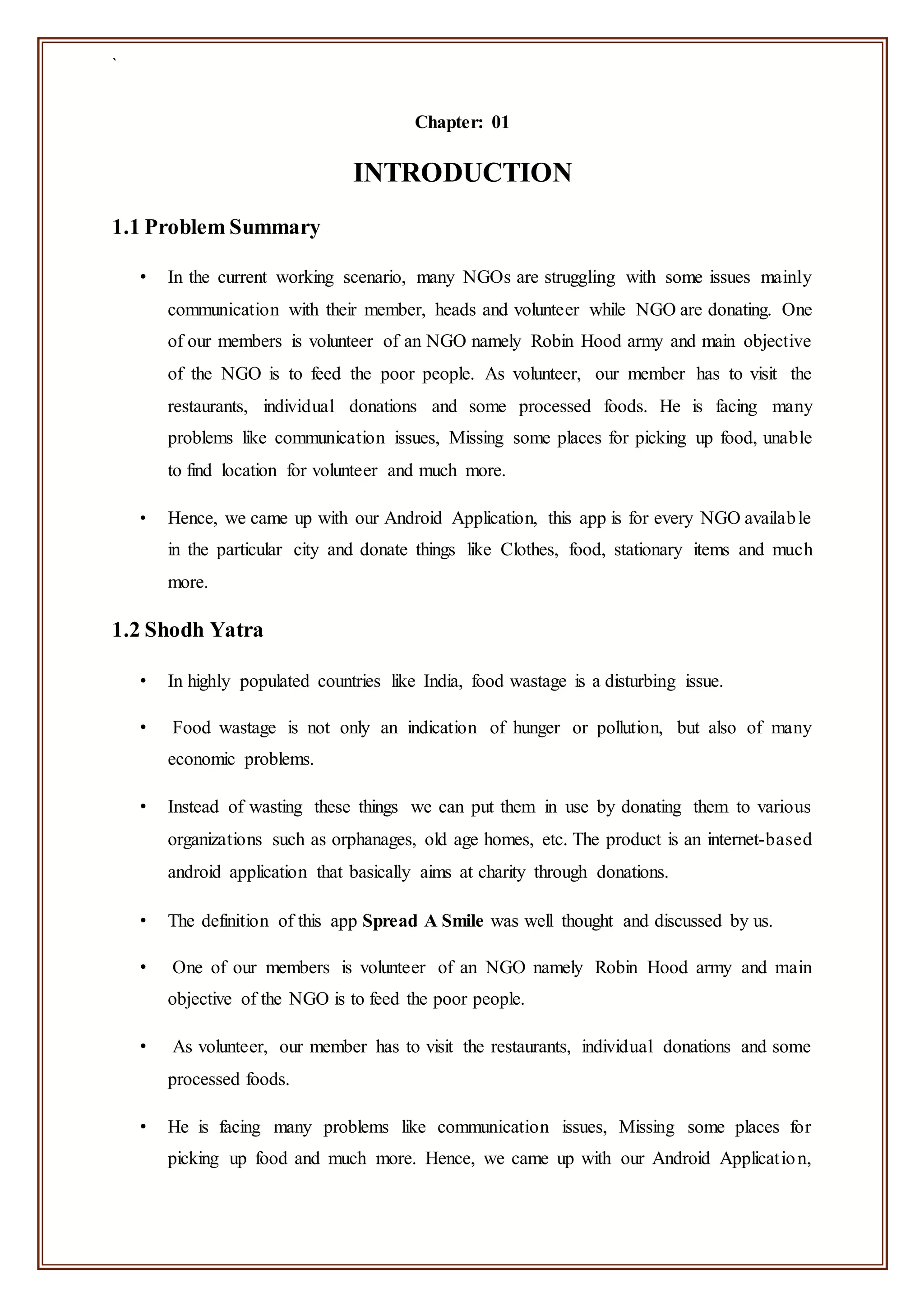 Food donation project report II | DOCX