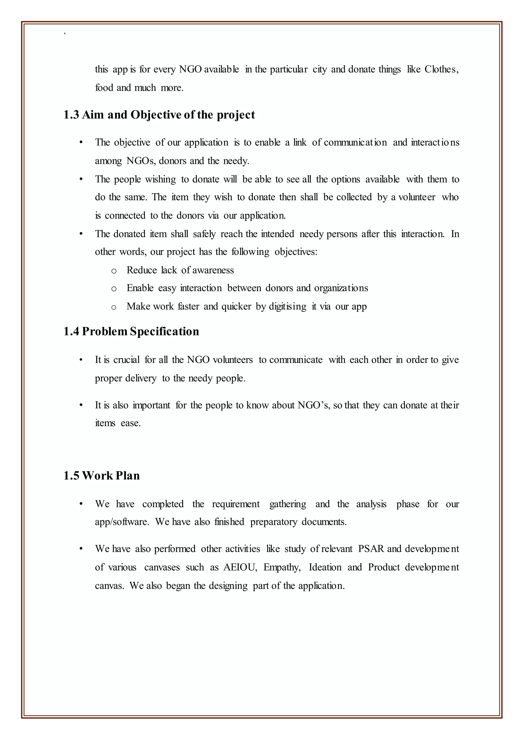 Food donation project report II | DOCX