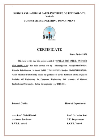 Food donation project report II | DOCX