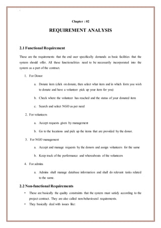 Food donation project report II | PDF