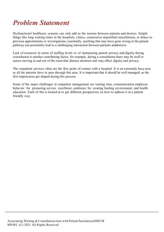 Project Report on Patient Satisfaction | PDF