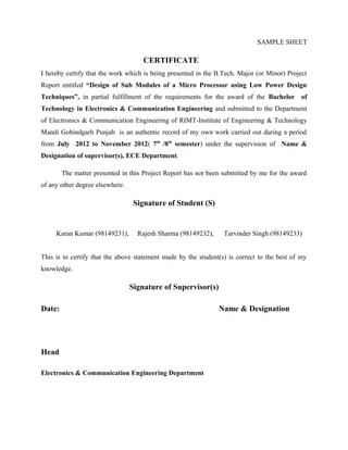 Project report format | PDF