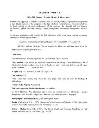 Project report guidelines bba- 5th semester (1) | DOCX