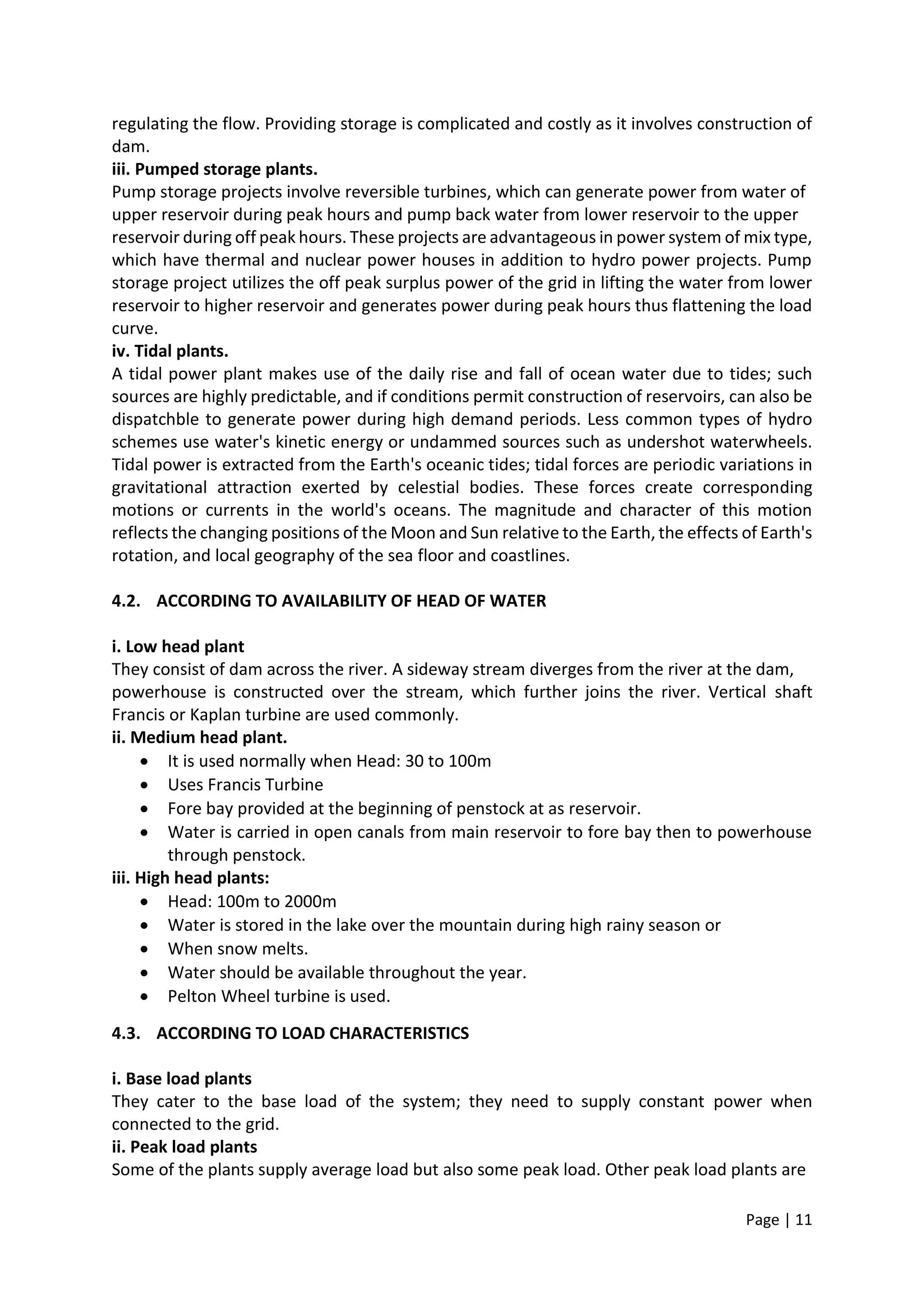 Project Report Hydraulic Power Plant | PDF
