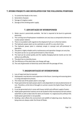 Project Report Hydraulic Power Plant | PDF