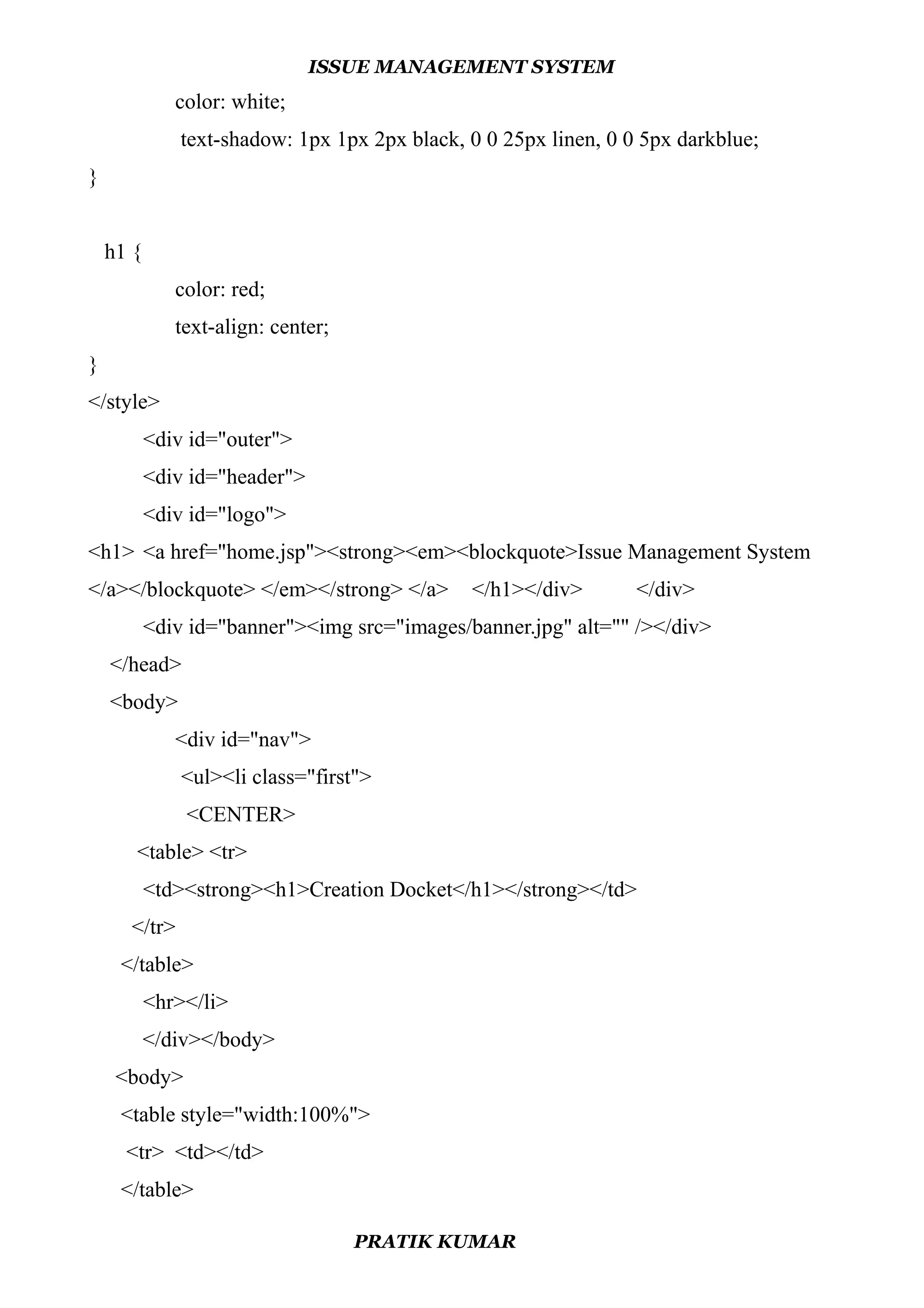 Issue Management System | DOC