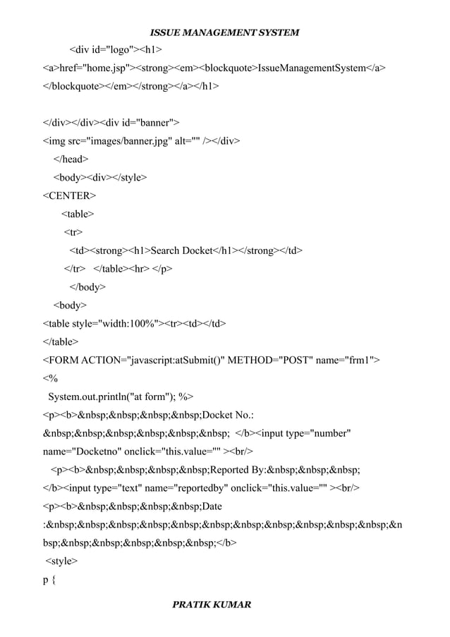 Issue Management System | DOC