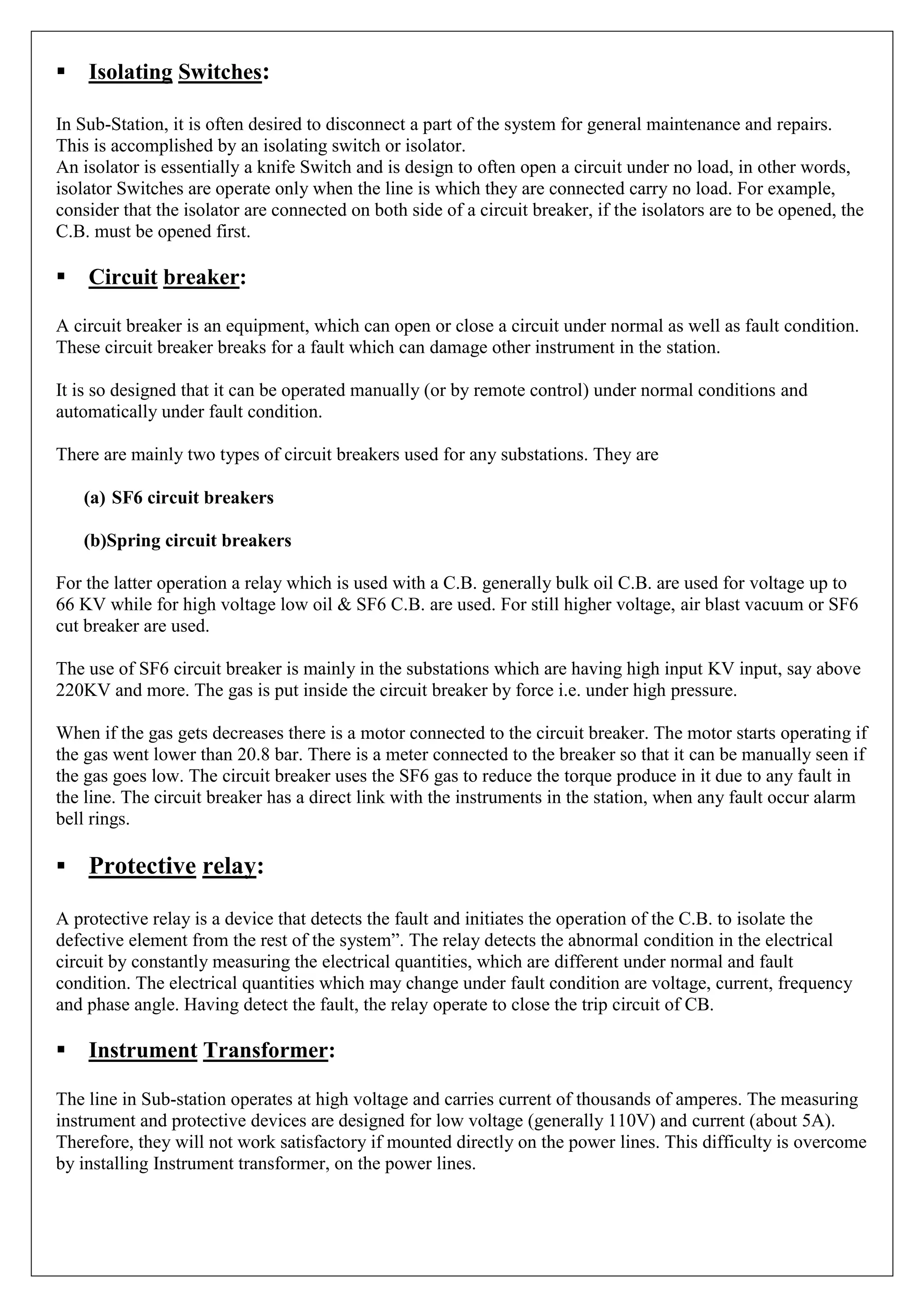 220KV Substation Training Report | PDF