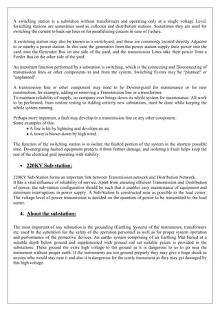 220KV Substation Training Report | PDF