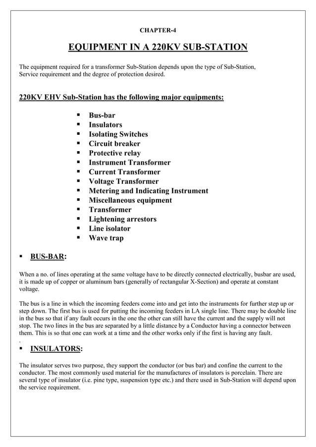 220KV Substation Training Report | PDF | Gas and Electric | Home Utilities