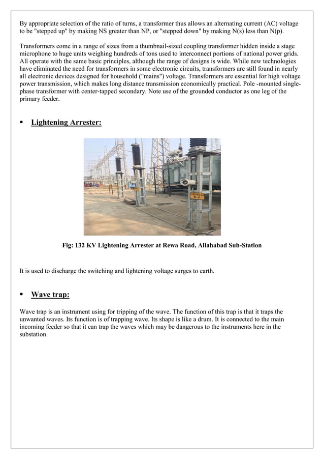 220KV Substation Training Report | PDF | Gas and Electric | Home Utilities