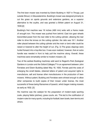 Lawn Mower Minor Project report For MITM Ujjain | PDF