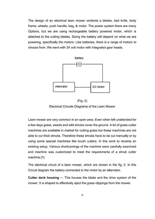 Lawn Mower Minor Project report For MITM Ujjain | PDF