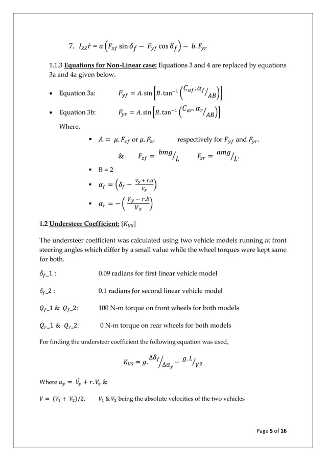 Modelling Planar Vehicle Dynamics Using Bicycle Model Pdf Physics Science