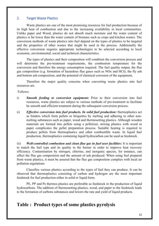 Project report of (biodiesel extraction from waste plastic) | PDF