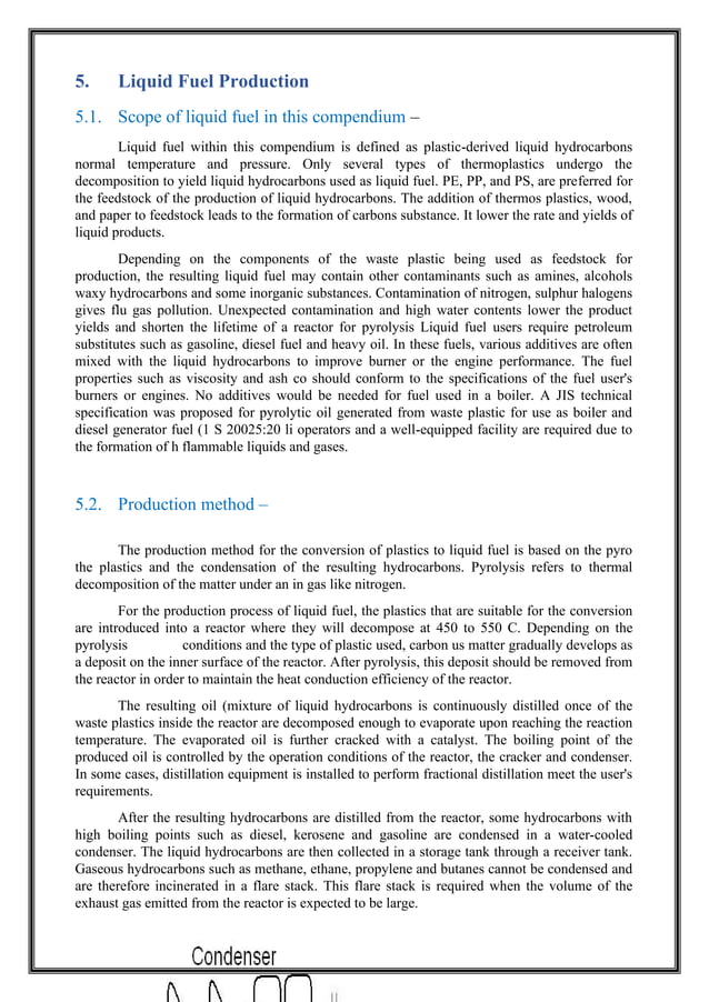 Project report of (biodiesel extraction from waste plastic) | PDF